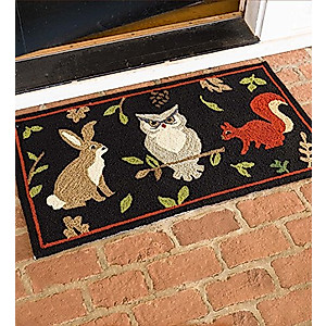 Indoor Outdoor Hooked Woodland Rug - 43 L x 24.25 W x 0.25 H