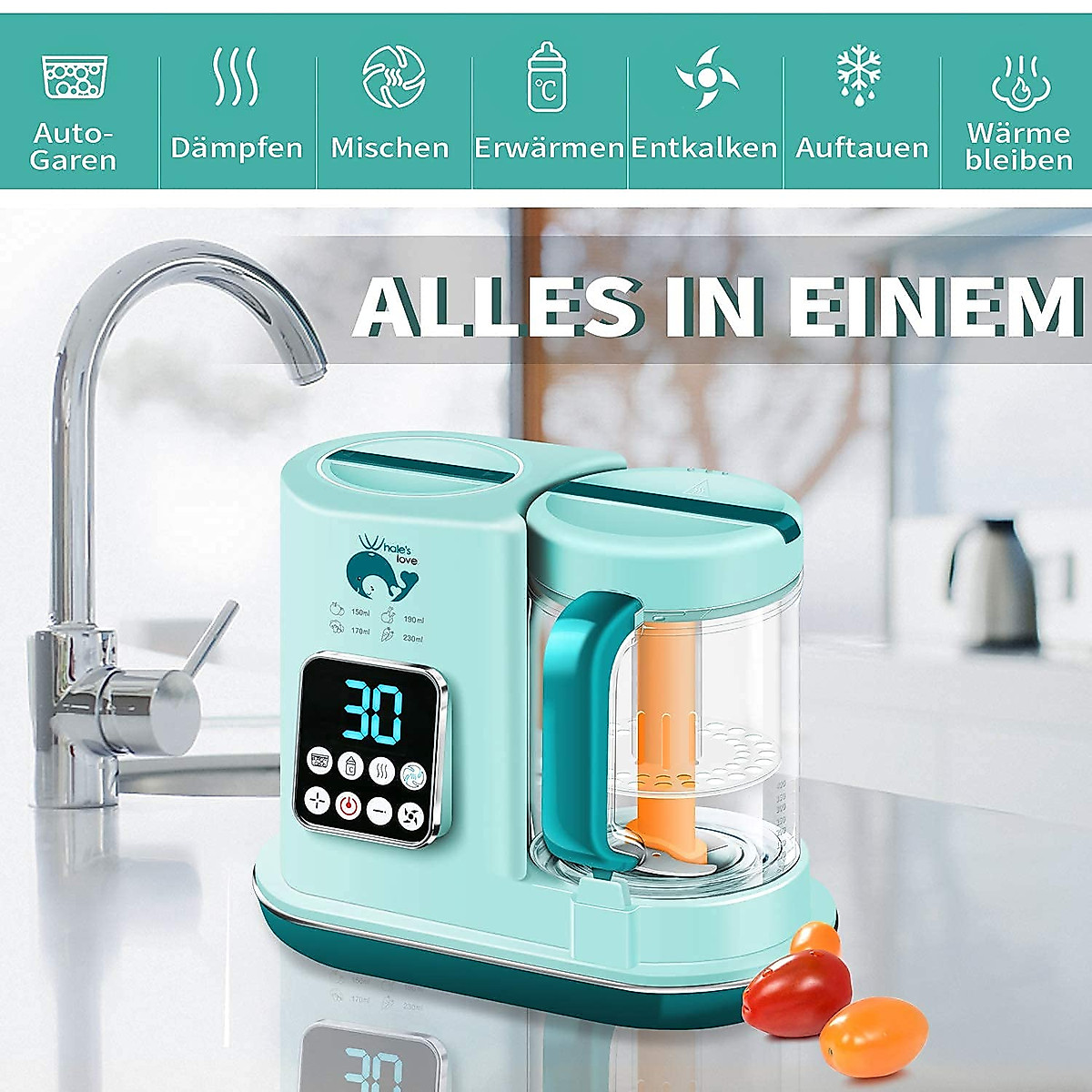 Baby Food Maker | Baby Food Processor | Multi-Function Baby Food Steamer Grinder | Auto Cooking & Blending | Self-Cleaning Water Tank | Bottle Warmer | Make Nutritious Foods for Babiese