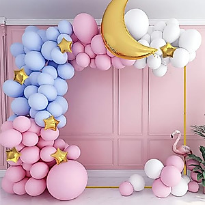 Asee'm 6.6FTx6.6FT Gold Wedding Arch Backdrop Stand Square Metal Rectangular Arch Frame for Ceremony Party Birthday Bridal Baby Shower Anniversary Arbor Balloon Decoration