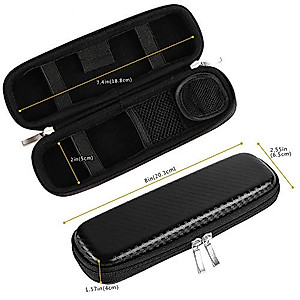 Aunote Holder Case for Apple Pencil 1st and 2nd Generation, PU Leather Protective Bag, Compatible with iPad Pro Pen, Samsung, Huawei, Apple Pen Accessories, USB Cable, Earphone, Fountain Pen. Black