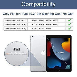 Soke Case for iPad 9th/8th/7th Generation 2021/2020/2019, [Slim Trifold Stand + Auto Wake/Sleep], Premium Protective Hard PC Back Cover for Apple iPad 10.2 Inch (Dark Grey)