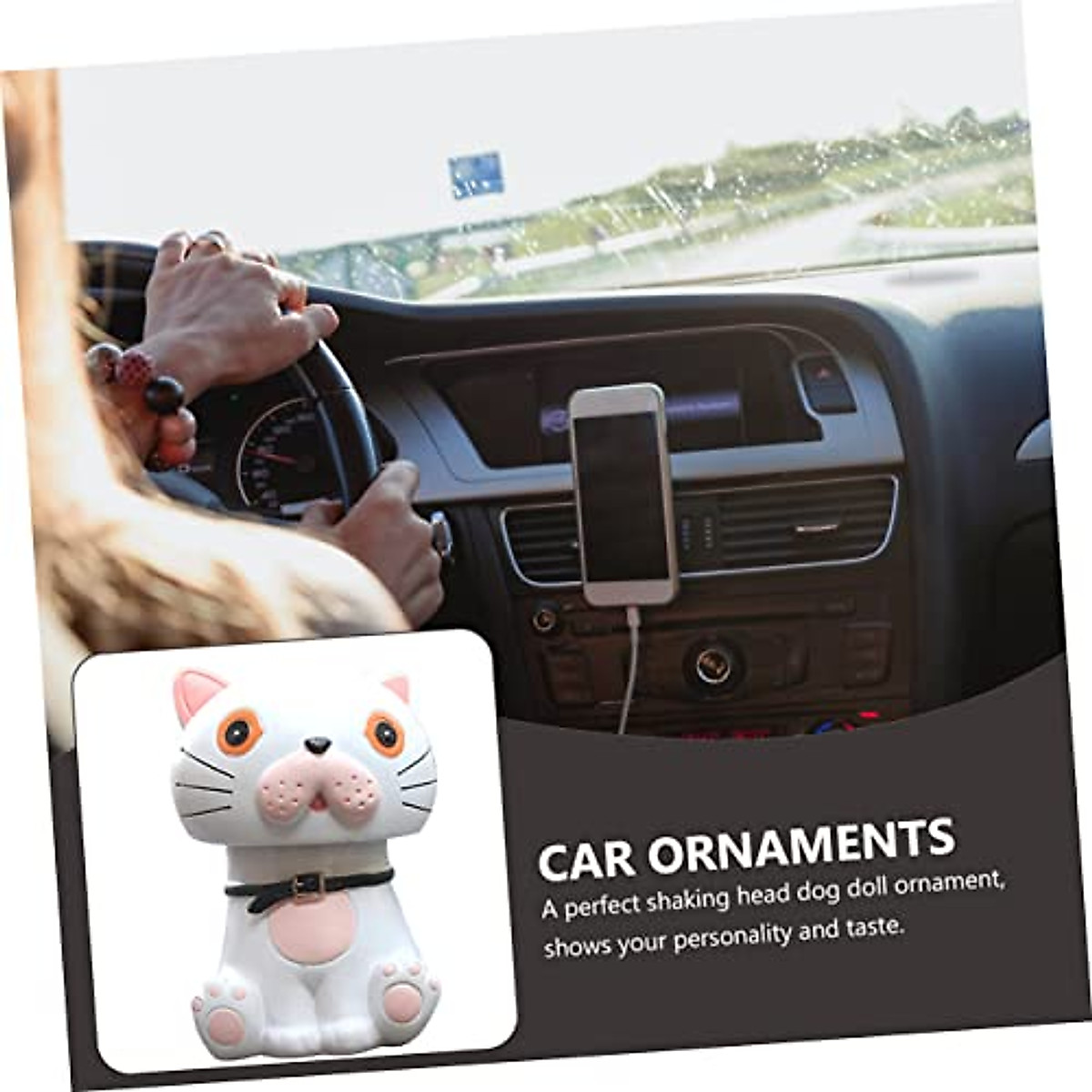 Levemolo Bobble Head Cat Ornament Car Decoration Spring Decor Decoration for Home Spring Base Dancing Toy Bobblehead Kitten Cat Bobbleheads Dashboard Figurine Kitten Adorn Resin Cat Crafts