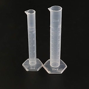 POPETPOP 4pcs 10ml / 25ml / / 100ml Measuring Plastic Graduated Cylinder Laboratory Bottle Lab Test Measuring Container Cups