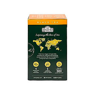 Ahmad Tea Black Tea, Ceylon Teabags, 20 ct (Pack of 6) - Caffeinated and Sugar-Free