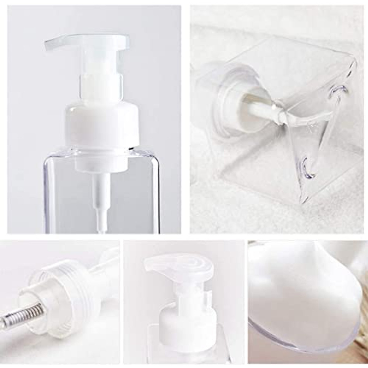 Soap Dispenser Soap Dispenser Pack of 2 Foaming Soap Dispenser Empty/Refillable Foaming Soap Pump Dispensers Square Bottles