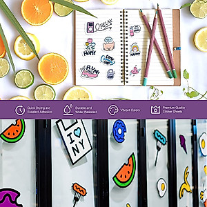 Printable Vinyl Sticker Paper for Inkjet Printer - Glossy White - 21 Waterproof Decal Paper Self-Adhesive Sheets 8.5"x11"- Dries Quickly and Holds Ink Beautifully