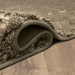 Mohawk Home Francesca Ornamental Medallion Sand 8' x 10' Shag Area Rug Perfect for Living Room, Dining Room, Office