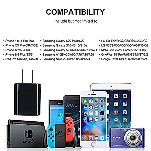 Fast Charger Block, Single Port USB Wall Plug for Phone 13 Charging Cubes 1A Power Adapter Compatible iPhone 12/11 Pro Max/XS/X/8/7/6/SE, Samsung Galaxy A12/A52/A10e/S22+/S10/S9/S8/Note20 Ultra, Moto