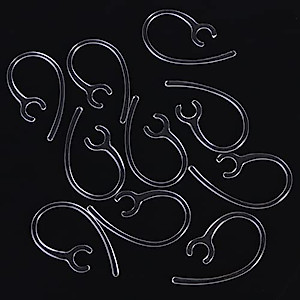 Mikikit Ear Hook 10pcs Hook Clamps HEA Universal for Ear Single Large Black Hanging Shape Replacement Earphone Clamp .mmrandom Color Clip Clear Small Headset Ear Clips