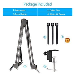 Boom Arm For Hyperx Quadcast Microphone, Adjustable Suspension Mic Scissor Stand, For Studio Recording & Broadcasting Compatible with Hyper X QuadCast S Mic By YUZUHOME