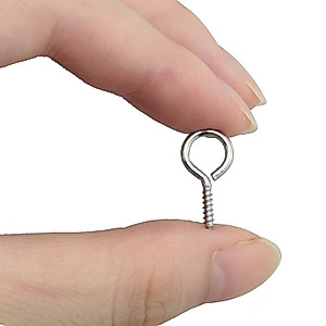 LUORNG 100PCS 0.67 inches Stainless Steel Eye Screws, Heavy Duty Screw, Eye Hooks Screw Eye Bolts Eye Hooks Screw