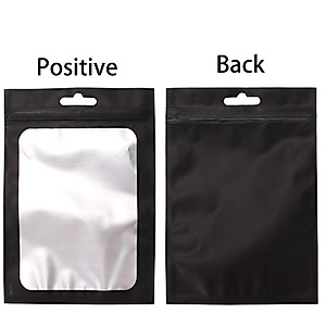 NACTECH 100 Pieces Smell Proof Bags Resealable Mylar Bags Ziplock Food Storage Bags with Clear Window Coffee Beans Packaging Pouch for Food Self Sealing Storage Supplies