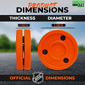 Green Biscuit Hockey Puck 2-Pack, Original, Off Ice Hockey Puck/Snipe, Shooting Street Hockey Puck