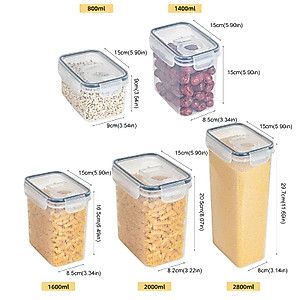 5 Kind of Size Single Plastic Clear Storage Jars Vacuum Fresh Storage Kitchen Airtight Jars with Lids Proof Crispers