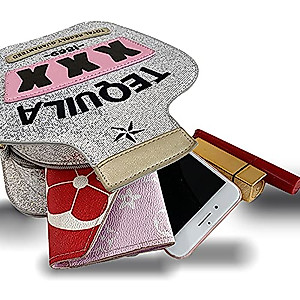 Fozehlad Women Cute Sequins Crossbody Bags Tequila Bottle Shaped Shoulder Handbags Elegant Evening Purse for Girls