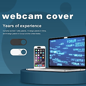 Webcam Cover,Upgraded Camera Cover Compatible for Tesla Model 3 / Y, Laptop, Desktop, PC, MacBook Pro, i Mac, Mac Mini, Computer,Protect Your Privacy and Security,Strong Adhesive (Black+White)