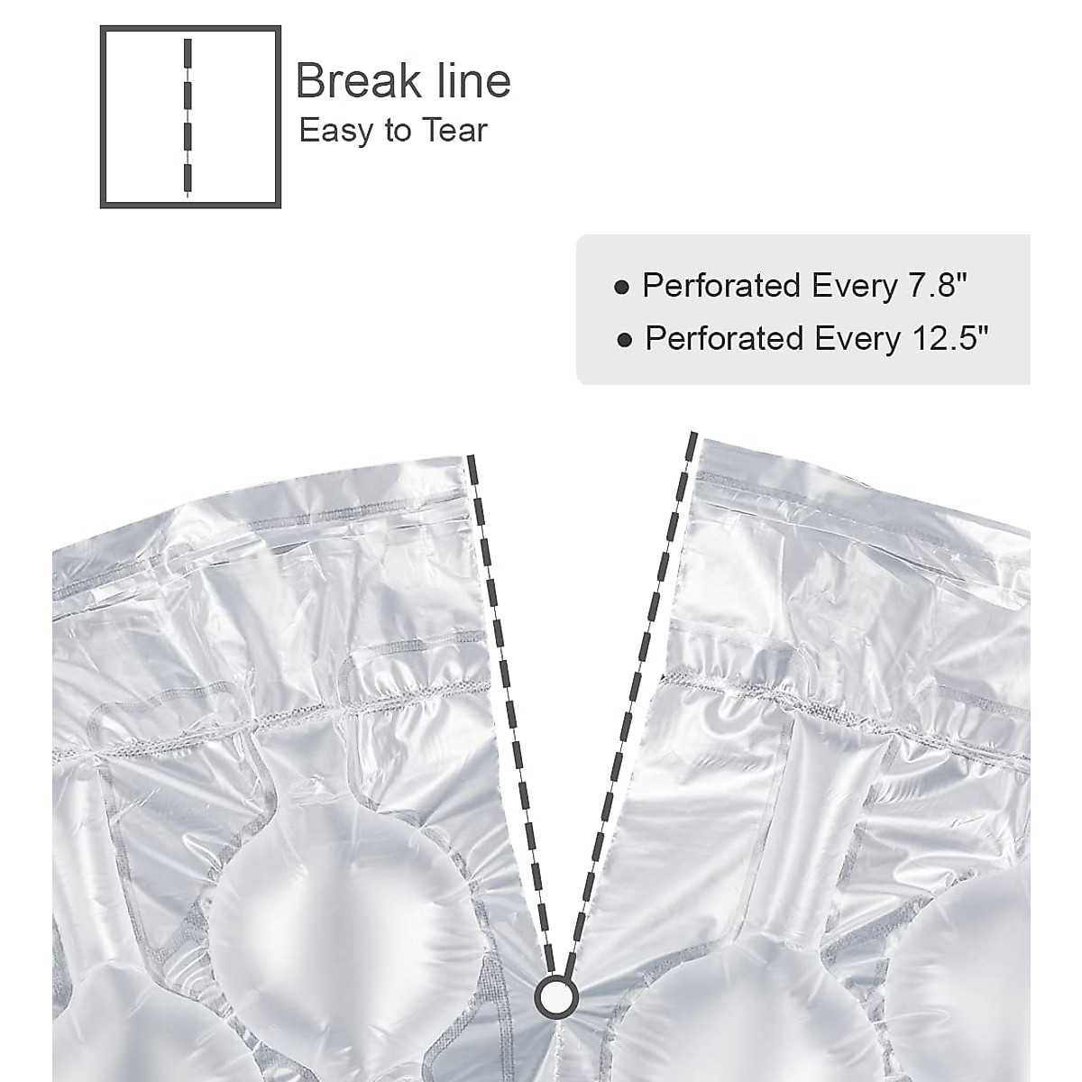 SOLTECH Inflatable Air Bubble Film Cushioning Wrap Rolls,Perforated, Easy to Tear,Large Air Bubble, 15.7 Inchx984 Feet Total,Packing, Industrial, Business Bubble Supply (Perforated Line 7.8" in)