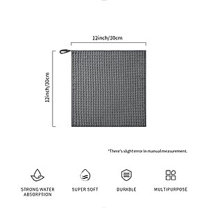 watchget Microfiber Cleaning Cloth,Barista Micro Cloth 4 Pack-Microfiber Barista Towels Espresso Towel Espresso Machine Cloths, Steam Wand Cloth, Kitchen Cleaning Cloth Waffle Weave Dark Grey(12"x12")