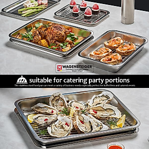 Stainless Steel Food Prep Container with Rack & Lid (Tray), 2.4Quarts, Catering Pans, Restaurant Pans, Buffet Party Pan, Roasting Pan with Rack, Bakeware Roaster, Oven Casserole (1305 / No5)