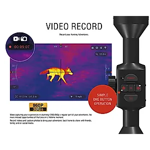 ATN Thor 4, Thermal Rifle Scope with Full HD Video rec, WiFi, GPS, Smooth zoom and Smartphone controlling thru iOS or Android Apps