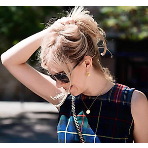 Gold Circle Disc Dangle Drop Earrings for Women Lightweight Small Round Hoop Statement Earrings Minimalist Jewelry Christmas Gift for Her