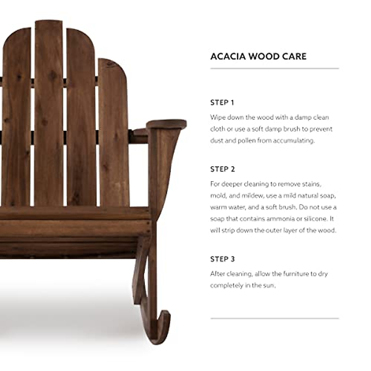 Linon Woodstock Rocking Chair, Teak