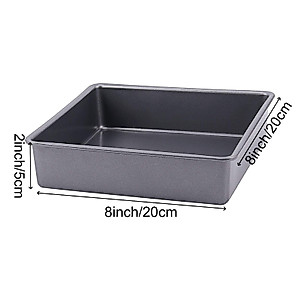 ZOENHOU 6 Set 8 Inch Baking Pan Square Cake Pan, Nonstick Bakeware Brownie Baking Pan, Carbon Steel Toaster Oven Square Sheet Pan