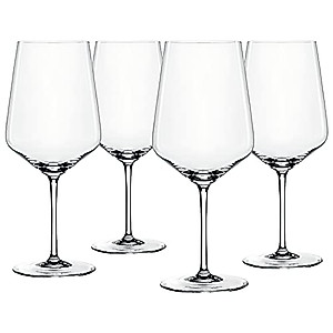 Spiegelau Style Red Wine Glasses, Set of 4, European-Made Lead-Free Crystal, Classic Stemmed, Dishwasher Safe, Professional Quality Red Wine Glass Gift Set, 22.2 oz