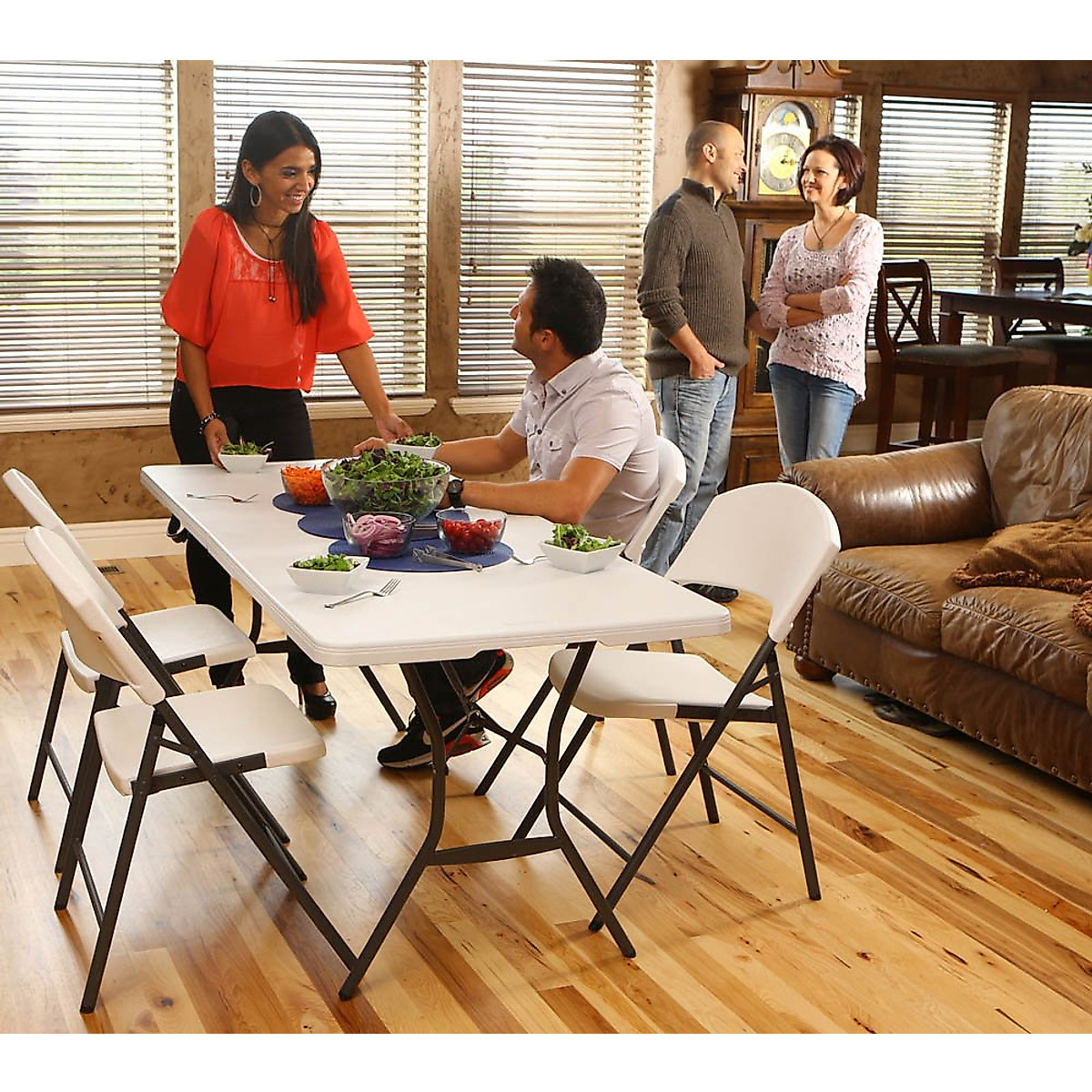 Lifetime Products Contoured Folding Chair, White