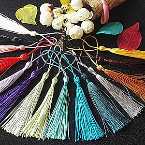 EKIND Silky Floss Tassels, 5-Inch Handmade Soft Craft Mini Tassels for Jewelry Making, Souvenirs, Bookmarks, DIY Crafts (25PCS, Purple)