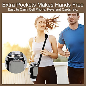 Water Bottle Carrier Bag Compatible with Stanley 40 Oz Tumbler with Bottle Pouch Holder Strap & Pocket Sling Neoprene Sleeve Sports Water Bottle Accessories for Travelling Camping