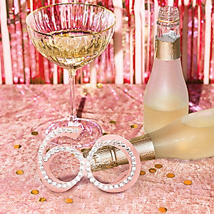 60th Birthday Glasses - 6 Pairs Rose Gold 60 Years Old Glasses with Rhinestones Frame, Funny Plastic Costume Photo Booth Props for 60th Anniversary Party Decorations