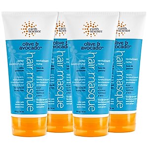 EARTH SCIENCE - Olive & Avocado Deep Conditioning Hair Masque: For Normal to Dry Hair (4 pk, 6 oz.)