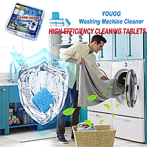 YOUGG Washing Machine Cleaner Tablets（6 Pack,Fresh Solid Washer Deep Cleaning Tablet,For HE, Front Loader&Top Load Washers