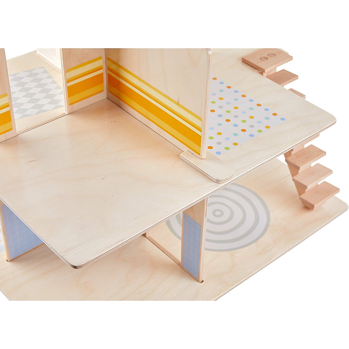 HABA Little Friends Dollhouse Town Villa with 10 Pieces of Furniture