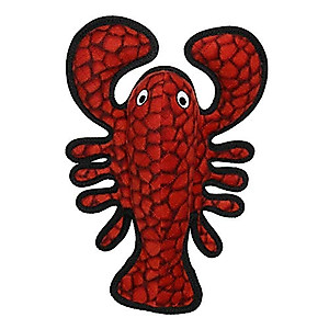 TUFFY - World's Tuffest Soft Dog Toy - Ocean Larry Lobster -Squeakers - Multiple Layers. Made Durable, Strong & Tough. Interactive Play (Tug, Toss & Fetch). Machine Washable & Floats. (Combo Pack)
