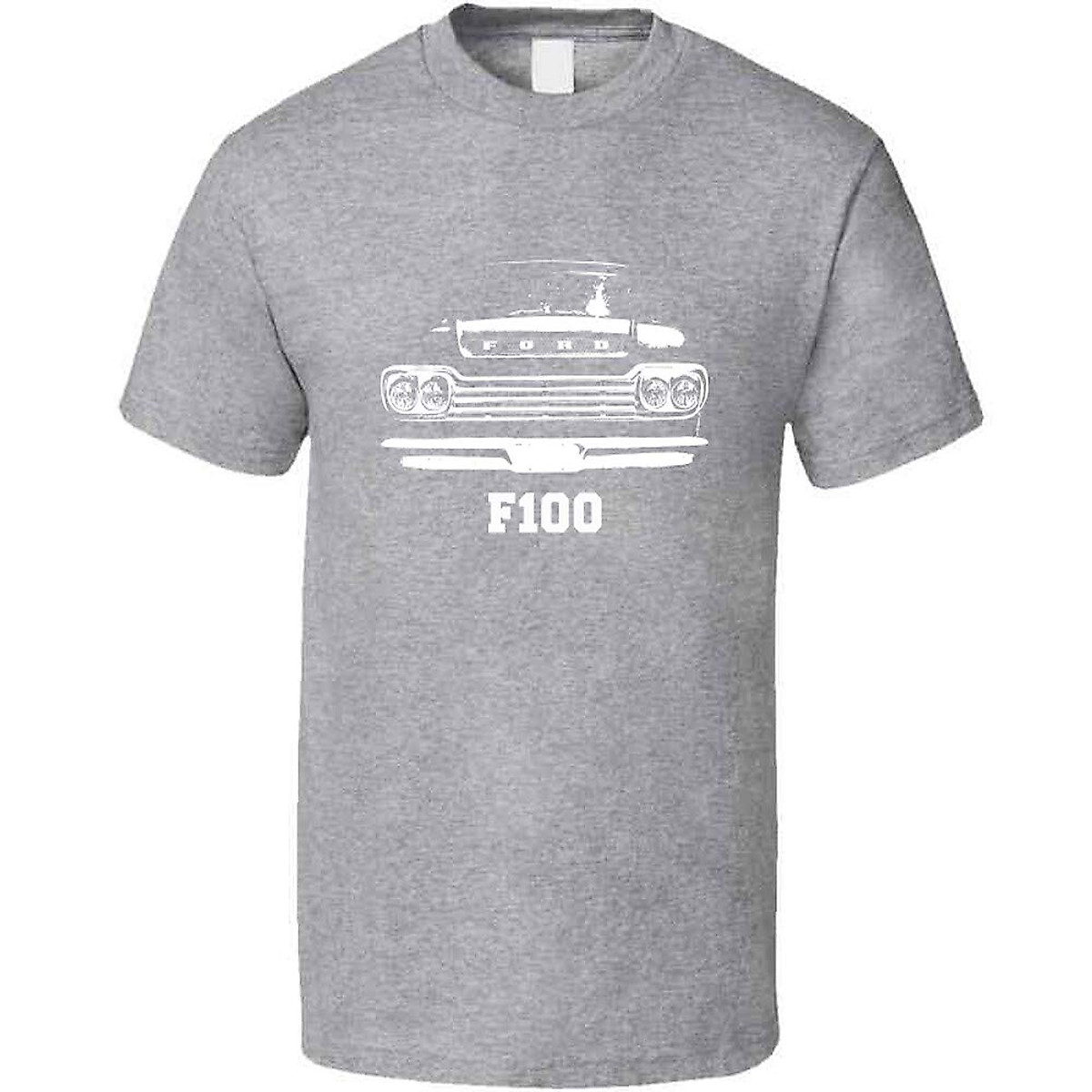 1959 F100 Grill View with Model Name Red T Shirt 2XL Sport Grey