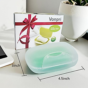 Soap Box Holder, 2-Pack Soap Dish Soap Savers Case Container for Bathroom Camping Gym Vonpri (Clear)