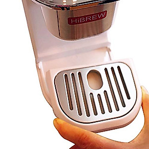 HIBREW Single Serve White Compact Portable Travel Size Kcup* Coffee Maker Brewing System Coffee Machine for Office, Travel Camping and for Hotel Dorm Hospitality