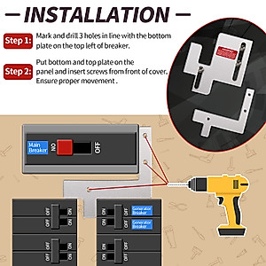 Generator Interlock Kit for Eaton/Cutler Hammer BR Series Breaker Box 150 A/200 Amp, Apply to 1 1/4 to 1 7/16 Inches Spacing Between Main and Generator Circuit Panel, Anodized Generator Lockout Kit