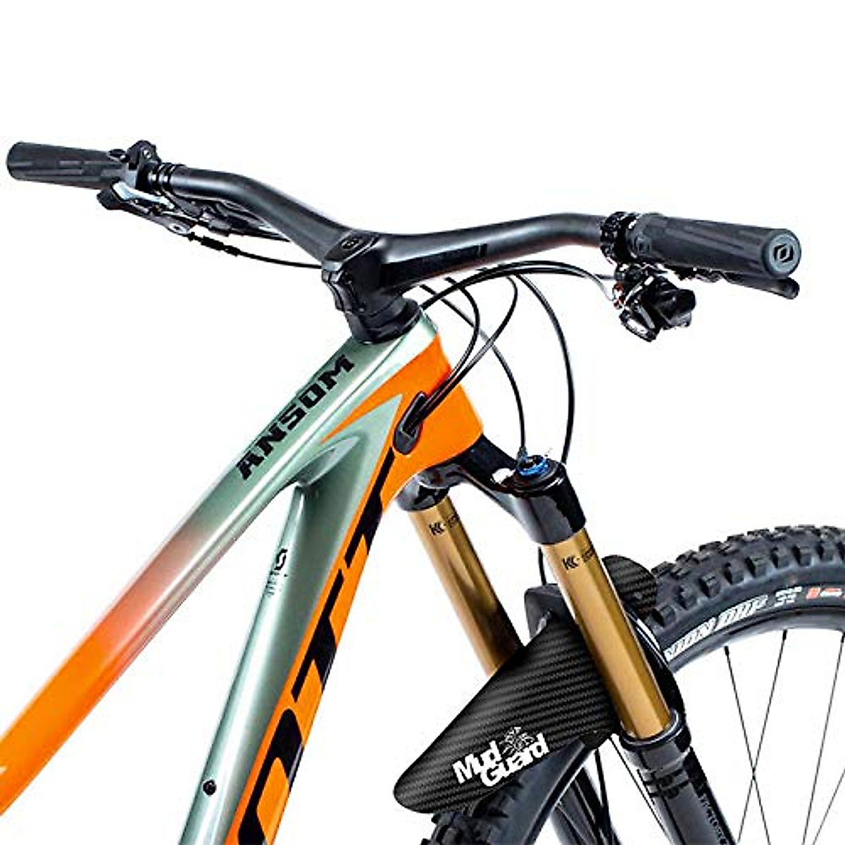 Labewin Bike Fender- MTB Mud Guard Front and Rear Compatible, Downhill Mountain Bike Mudguard Fits 650B 20" 26" 27.5" 29 inch and Fat Bicycle(Black, 2pcs) (Black White)