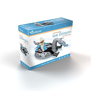 GoFloats Winter Snow Tube - Inflatable Sled for Kids and Adults (Choose from Unicorn, Disney's Frozen, Ice Dragon, Polar Bear, Penguin, Flamingo)