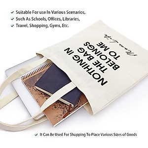 ZHANTUONE Canvas Tote Bag，Nothing In The Bag Beloings To Me，Funny Mom Canvas Tote Bag，New Baby Gift，Mom Birthday Gifts，Baby Shower Gifts，Mothers Day Gifts ，For New Mom Maternity Gift，Pregnancy Gift