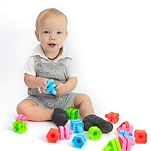 Jumbo Nuts and Bolts for Toddlers - 40 Pcs Screw Toys for Toddlers 1-3 - Occupational Therapy Toys with Storage Tote and Book - Shape Sorter Fine Motor Toys - Manipulatives for Preschoolers