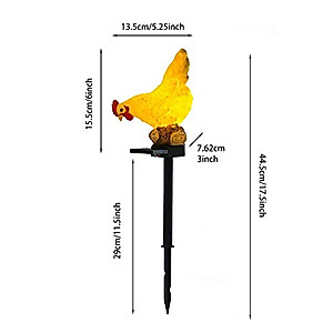 CHUANGFENG Solar Chicken Lights Chicken Statue Decorative Outdoor Chicken Solar Light Garden Decor for Outdoor Patio Yard Art Decoration