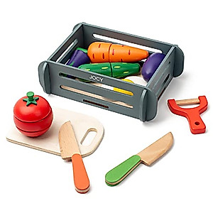 Magnetic Wooden Play Food for Kids Kitchen Cutting Fruits Toys for Toddlers Pretend Vegetables Gift for Boys Girls Educational Toys