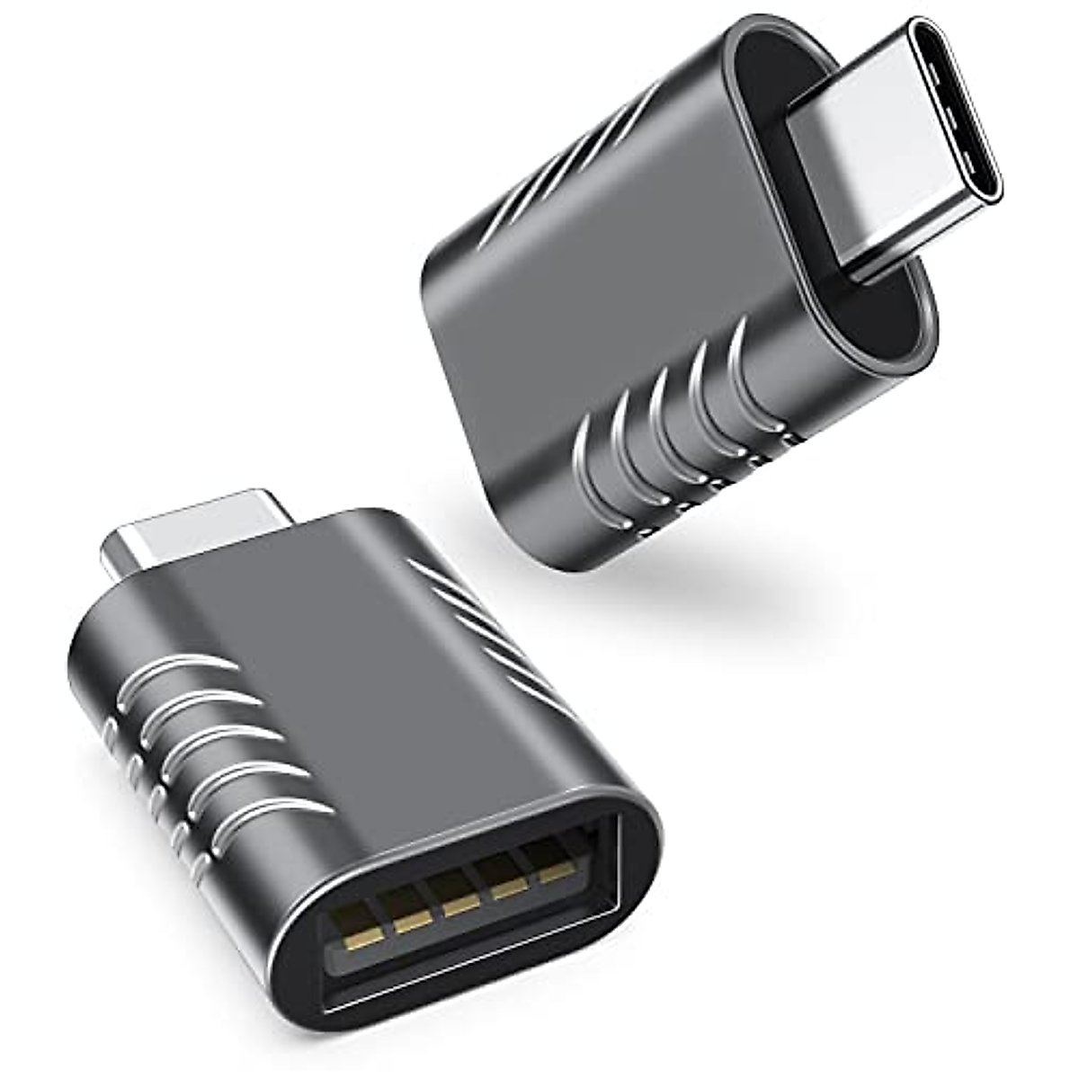 USB to USB C Adapter [2 Pack], USB C Adapter, USB C Male to USB3 Female Adapter Data Transfer,USB Type C to USB Adapter Compatible with MacBook & iPad Pro, More Type C and Thunderbolt 3 Devices, Black