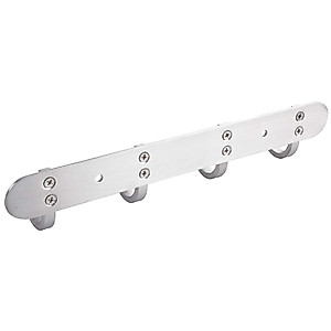 Sagmoc Coat Hook Rack Brushed Nickel 10.6-Inch Coat&Towel Hook Rail Wall Mounted with 4 Hooks, Durable Wall Hangers for Bedroom, Bathroom, Foyer, Hallway (SUS304 Stainless Steel)