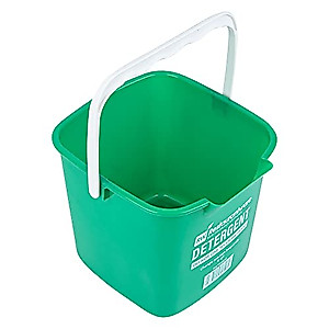 RW Clean 6 Quart Cleaning Buckets, 10 Detergent Square Buckets - With Measurements, Built-In Spout And Handle, Green Plastic Utility Buckets, For Home Or Commercial Use, - Restaurantware