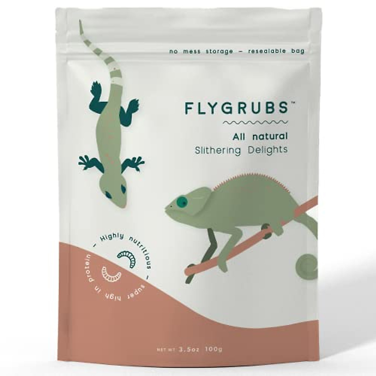 Slithering Delights Dried Mealworms for Reptiles - 3.5 oz lizard food for Bearded Dragon & Reptile Food Treats for Pet Lizard, Gecko, Tropical Fish and Birds, Turtles - Dehydrated High Protein content